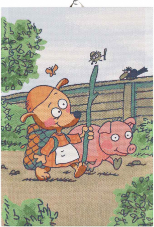 Promenad motiv av Mauri Kunnas på Ekologisk Handduk