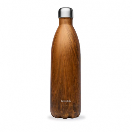 Qwetch - Isolerad Flaska i Rostfritt Stål Wood 1000 ml