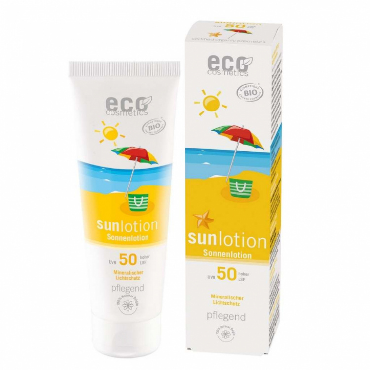 Eco Cosmetics - Sollotion SPF 50, Oliv & Havtorn, 125 ml